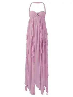 NANA JACQUELINE Mariah Chiffon Ruffled Maxi Dress - Purple