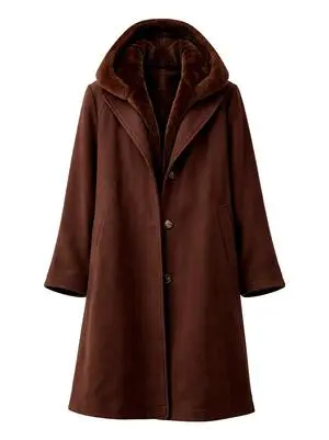 TANTRA SPAIN SL Padded Hooded Coat With Padded Collar - Brown