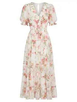 Yumi Kim Farrah Floral Print Tiered Maxi Dress - White
