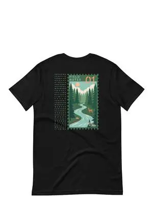 ANCHOR & CREW Field Notes Postmark Organic Cotton T-shirt - Black
