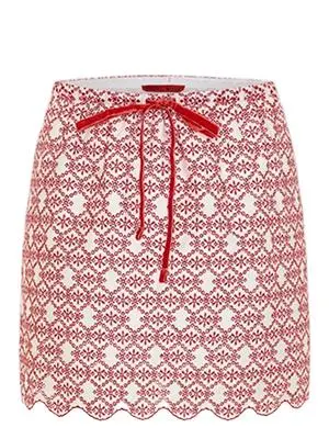 PCFG Pcfg Broderie Anglaise Mini Skirt With Embroidery And Scalloped Hem