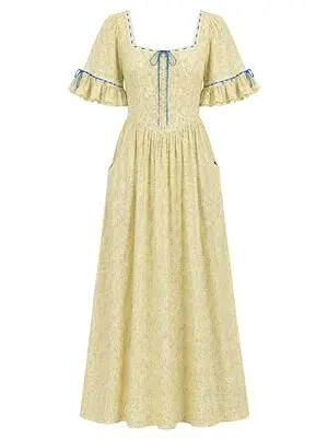 ROSE & NANCY Rose & Nancy Mori Lemon Print Maxi Dress