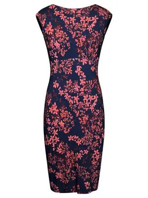 ALIE STREET LONDON Pippa Shift Dress In Bronzed Blooms - Blue/brown