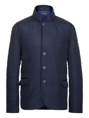 SERRAN LONDON Puffer Suit Jacket Navy - Blue