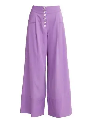JULIA ALLERT Button Front Palazzo Trousers - Purple