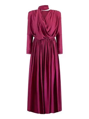 RAYAN Rayan Draped Jersey Dress With Versatile Sash