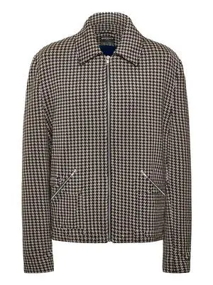 SERRAN LONDON Houndstooth Knitted Jacket - Black/grey