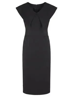 MODENAIRE Modenaire Wide Collar Midi Sheath Dress