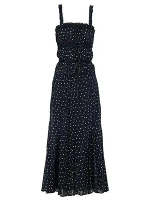 ROSE & NANCY Marcia Polka Cami Midi Dress - Black