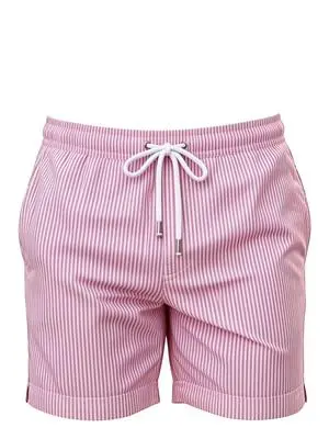 VAYLA Coral Stripe Swim Shorts - Pink/white