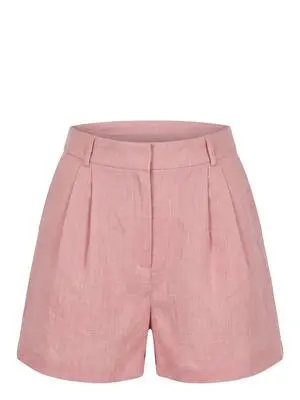 Yumi Kim Linen Pleated Shorts - Pink