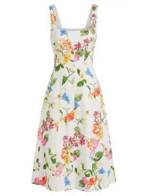 Yumi Kim Linen Floral Print A-line Dress - White