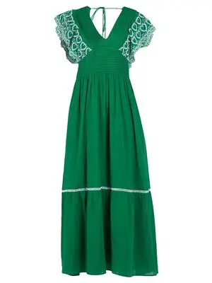 ROSE & NANCY Eleanor Cotton Maxi Dress - Green