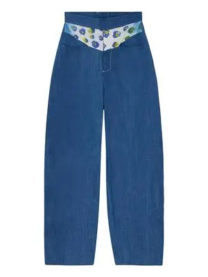 MAISON LOUIS Balloon Denim Trousers - Blue