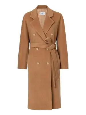 GIODORO Camel Cashmere Wool Blend Wrap Coat - Brown