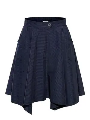 RUE LES CREATEURS Rue Les Créateurs Asymmetric High Waist Striped Skirt - Blue