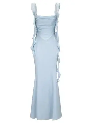 NANA JACQUELINE Caroline Duchess-finish Satin Dress - Blue