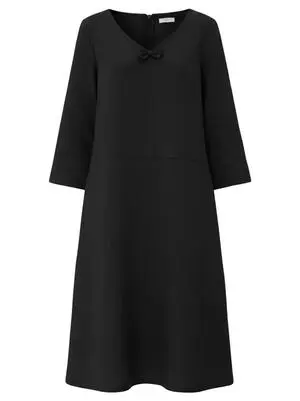 LEMUSE Sun V-neck Linen Dress - Black