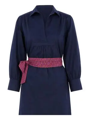 Jacques Zolty Anita Short Kaftan Cotton - Blue