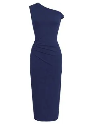 MARIANNE BY MARIE JORDANE Ciara Asymmetrical Upcycled Cotton Jersey Midi Dress - Blue