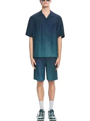 Off-White Arrow Monogram Jacquard Bowling Shirt - Blue