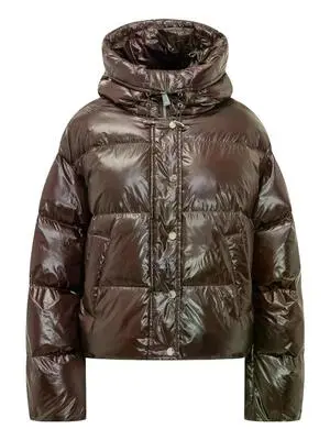Pinko Padded Hooded Jacket With Drawstring Hood - Brown