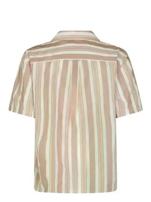 Saint Laurent Striped Cotton Shirt - Neutrals