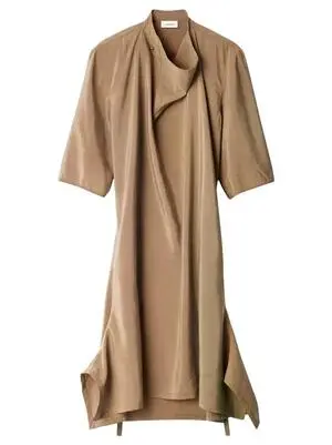 LEMAIRE Lemiare Soft Collar Dress In Dry Silk - Brown