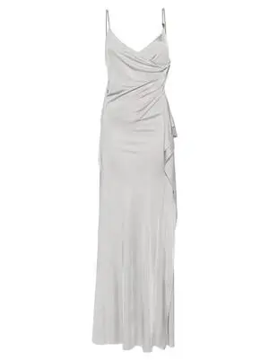 Versace Sleeveless Draped Gown - Grey