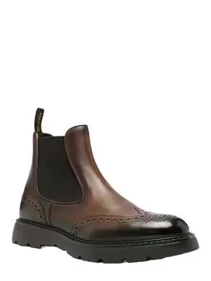 DOUCAL'S Brogue Detail Chelsea Boots - Brown
