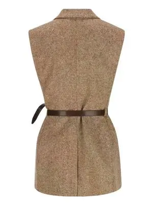 Brunello Cucinelli Belted Double-breasted Waistcoat - Brown