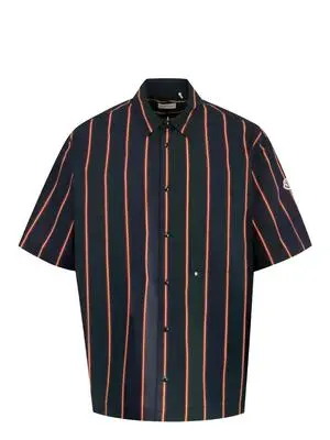 Moncler Striped Cotton Short-sleeve Shirt - Blue