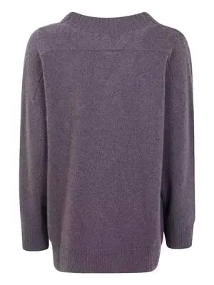 Liviana Conti V-neck Long-sleeved Sweater - Brown