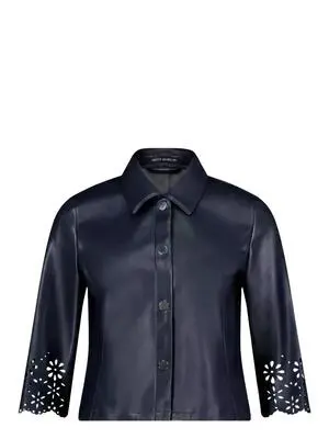 BETTY BARCLAY Perforated Detail Jacket - Blue