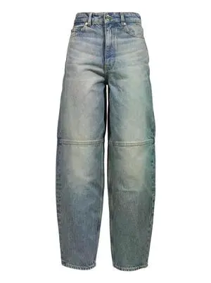 GANNI Stary Barrel-leg Panelled Jeans - Blue