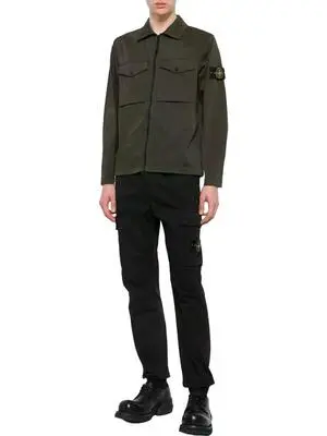 Stone Island Stretch Organic Cotton Satin Shirt - Green