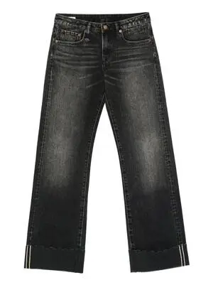 R13 Effie Cuffed Jeans In Faded Wash - Black