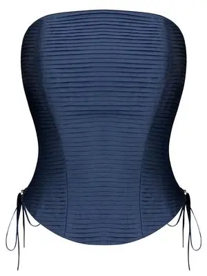 ELSAVA Dark Draping Corset With Pleated Detail - Blue