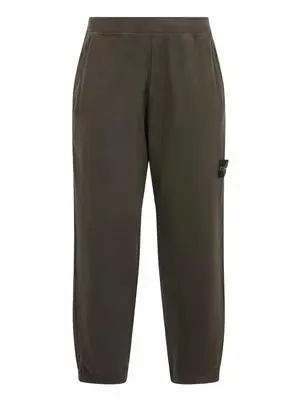 Stone Island Logo-badge Cotton-fleece Track Pants - Brown
