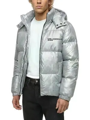 Karl Lagerfeld Padded Puffer Jacket - Silver