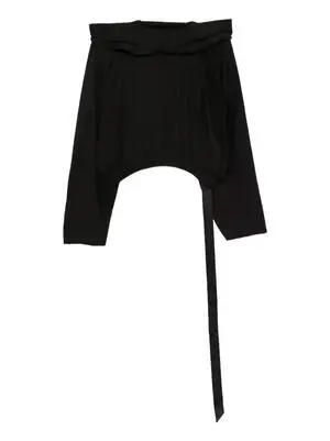 Rick Owens Cropped Hooded Top - Black