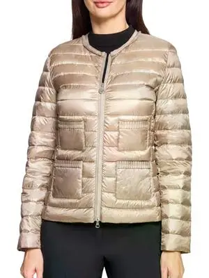 BETTY BARCLAY Quilted Ruffled Jacket - Neutrals