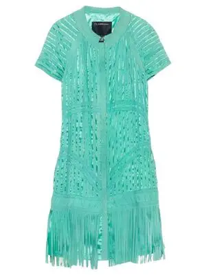 Roberto Cavalli 2000s Fringed Mini Dress - Green