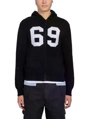 Gimaguas Intarsia-knit Zip-up Hoodie - Black