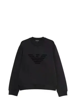 Emporio Armani Logo-print Crew Neck Sweatshirt - Blue