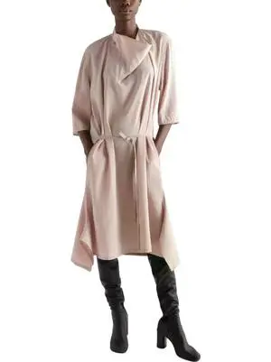 LEMAIRE Soft-collar Dress In Dry Silk - Pink