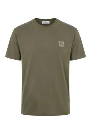 Stone Island Logo-patch Cotton T-shirt - Green