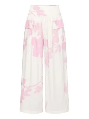 MUCHE & MUCHETTE Muche Et Muchette Floral Wide Leg Pants White