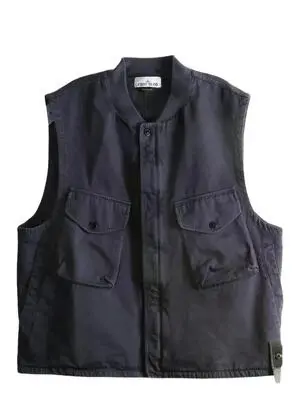 Stone Island G100013 Dense Cotton Twill-tc Vest - Blue