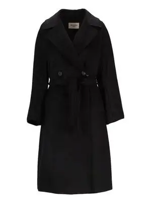 Max Mara Double-breasted Belted Wool Coat - Black